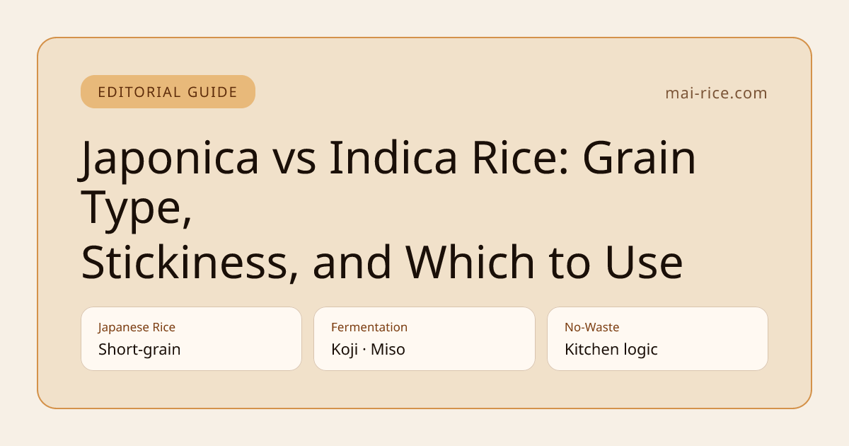 Japonica vs Indica Rice: Grain Type, Stickiness, and Which to Use