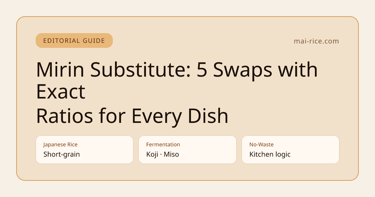 Mirin Substitute: 5 Swaps with Exact Ratios for Every Dish